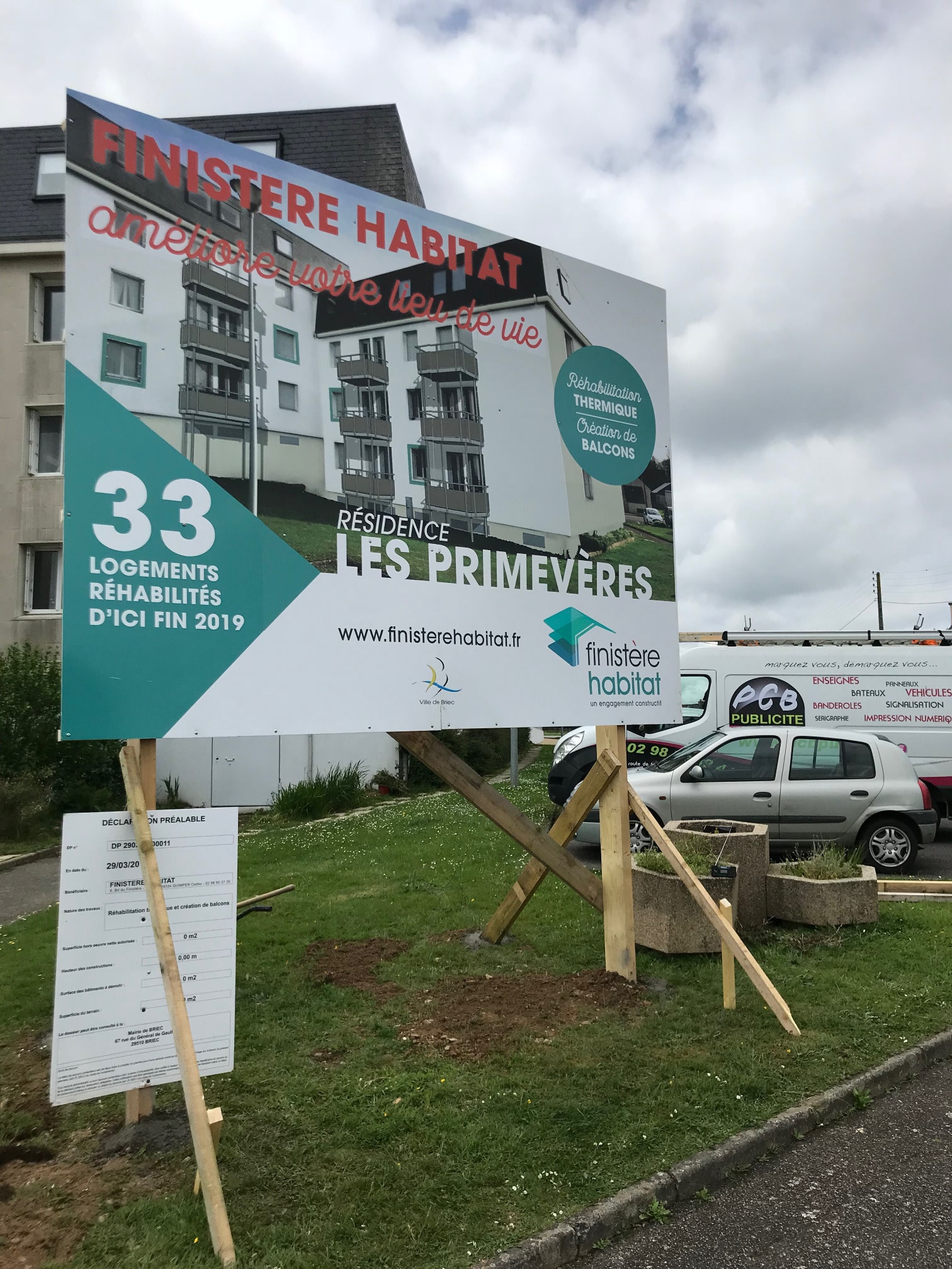 Panneau de chantier - pcb publicité